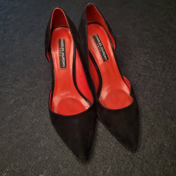 Charles Jourdan | Shoes | 29 Charles Jourdan Paris Black Suede Heels ...